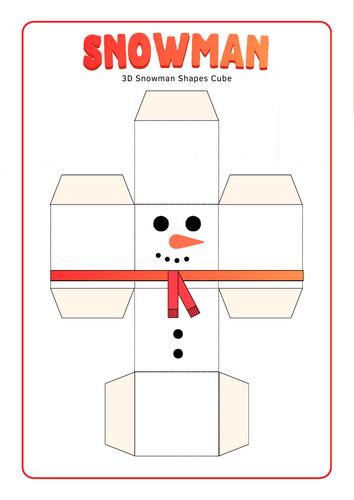 3D Snowman Shapes Cube Craft – EYFS / KS1 Winter Maths & Fine Motor ...