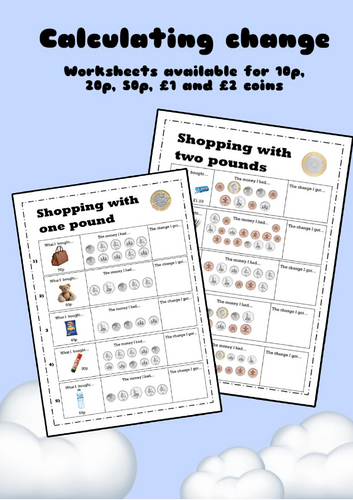Adding money and calculating change - from £1 - With coins - adding and ...