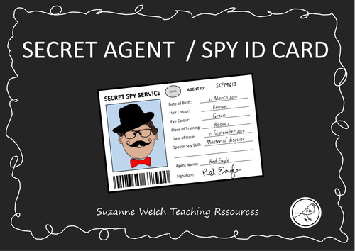 Spy ID Card template | Teaching Resources