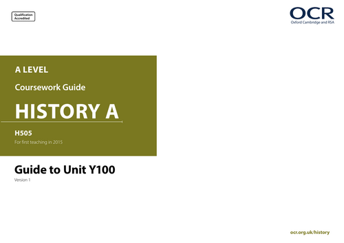 OCR A-level History NEA scheme of work | Teaching Resources