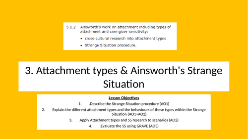 3. Attachment types & Ainsworth's Strange Situation | Teaching Resources