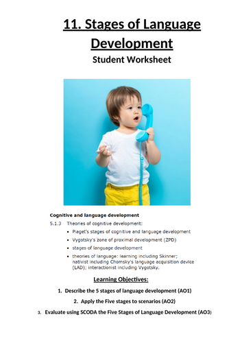 11. Stages of Language development | Teaching Resources