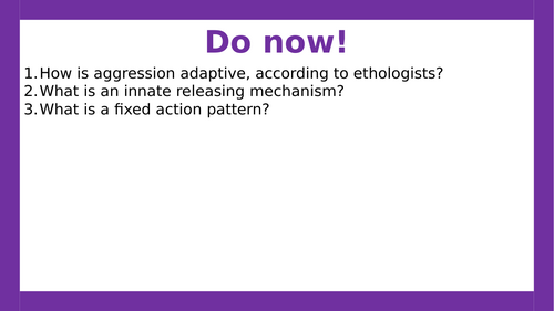 AQA A-level Psychology: Ethological Explanation Evaluation (Lesson 6 of ...