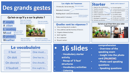 2026 French AQA Module 6.3 - Des grands gestes | Teaching Resources