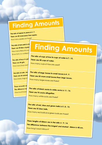 Ratio of amounts - SATS style questions | Teaching Resources