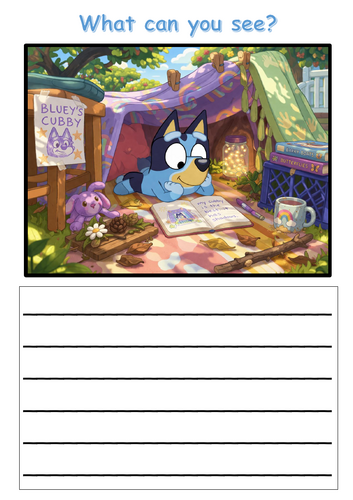 Bluey Writing Template EYFS/ Primary 1 | Teaching Resources