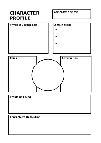 Character Profile- for guided or private reading | Teaching Resources