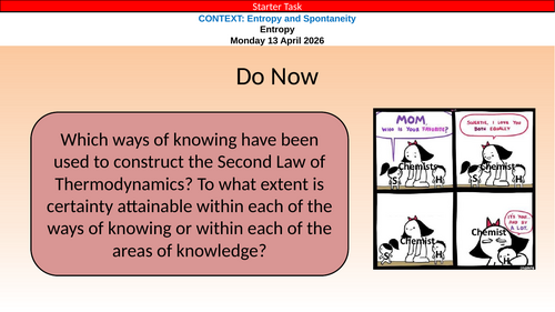 IB Chemistry (2025) R1.4 Entropy and Spontaneity | Teaching Resources