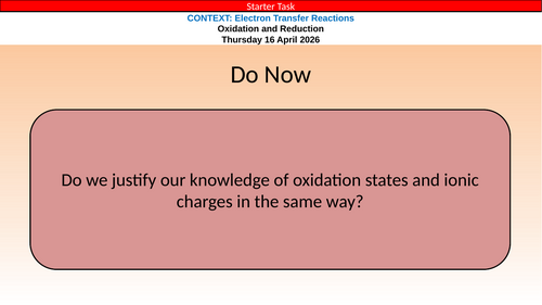 IB Chemistry (2025) R3.2 Electron Transfer Reactions | Teaching Resources