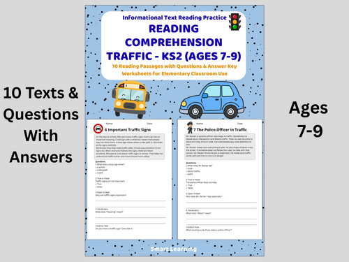 Reading Comprehension Traffic Worksheets (Ages 7–9) | 10 Texts ...