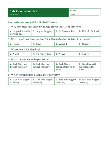 Stick Man | Year 2 English Unit | 15 Complete Lessons + Resources ...