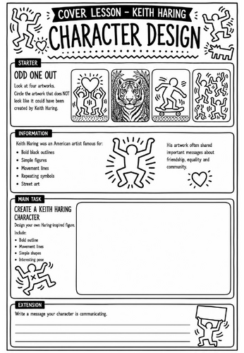 Keith Haring Character Design | KS3 Art Cover Lesson | Artist-Inspired ...