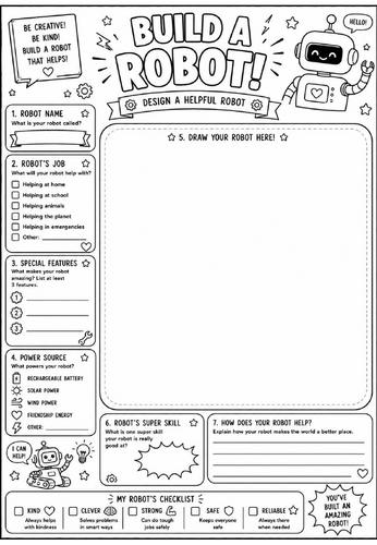 Build a Robot | End of Term Art Activity | KS2 KS3 KS4 Cover Lesson ...