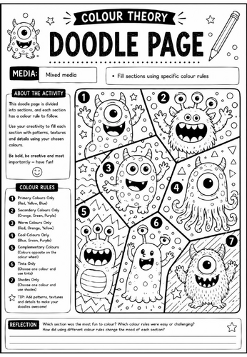 Colour Theory Worksheet – Colour Theory Doodle Page | Colour Rules ...