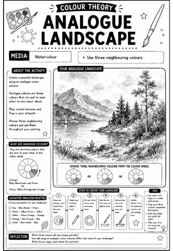 Colour Theory Worksheet – Analogue Landscape | Analogous Colours ...