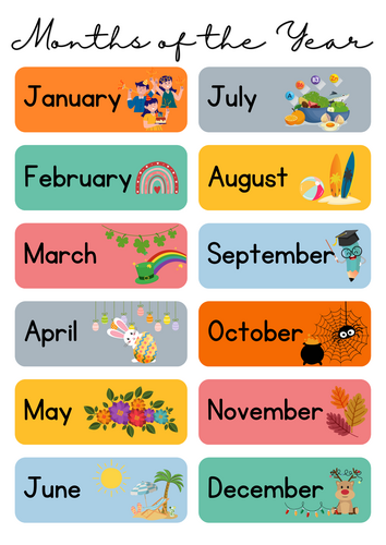 Hot Air Balloon Months of the Year Resource | Teaching Resources