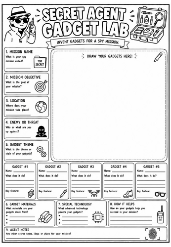 Secret Agent Gadget Lab | End of Term Art Activity | KS2 KS3 KS4 Cover ...
