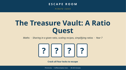 Ratios & Scaling Escape Room | Pirate Cove | Year 7 | Maths | KS3 ...