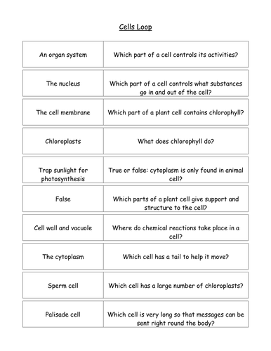 Cells loop game | Teaching Resources Cells loop game | Teaching Resources