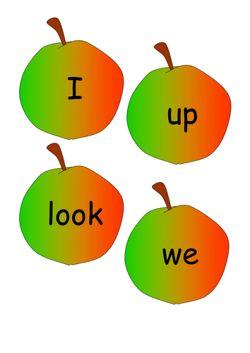 NLS 45 reception words on apples | Teaching Resources