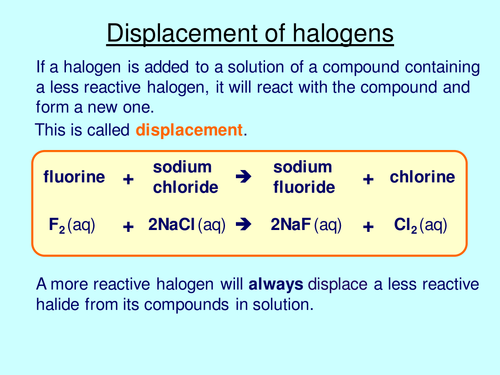 Halogen displacement | Teaching Resources Halogen displacement | Teaching Resources