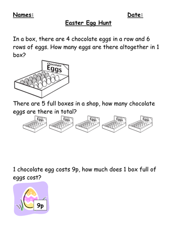 Easter Egg Hunt Problem Solving | Teaching Resources