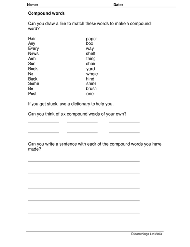 Vocabulary - Crazy compound words | Teaching Resources