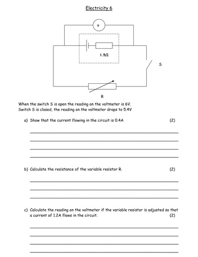 Electricity 6 | Teaching Resources