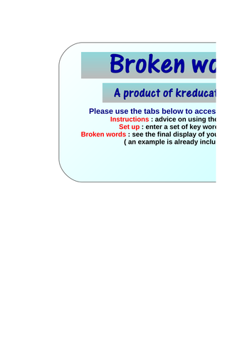 Broken words | Teaching Resources