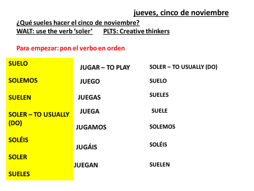 Spanish Bonfire Night & 'Soler' Verb | Teaching Resources