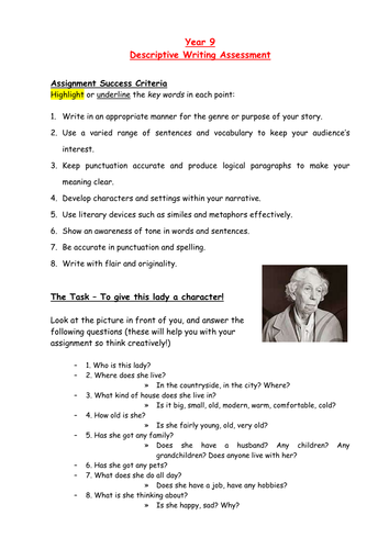 Writing to Describe / Creative Writing: Part 1 | Teaching Resources