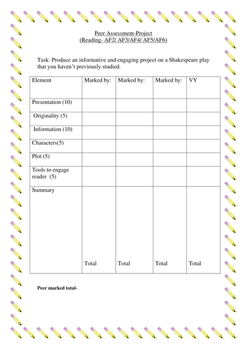 Peer-Assessment Grid Template | Teaching Resources Peer-Assessment Grid Template | Teaching Resources