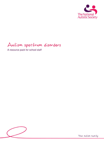 Autism spectrum disorders A resource pack for school staff | Teaching ...