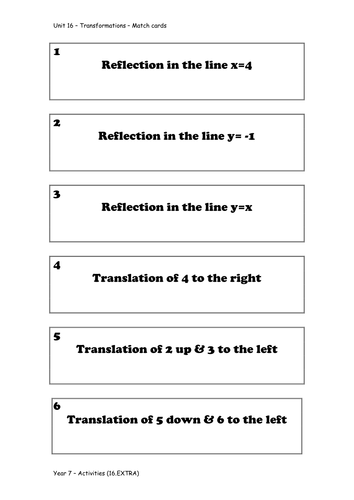 Mixed transformations match cards, game. | Teaching Resources