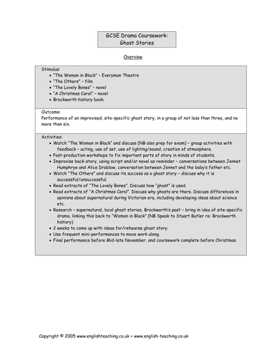 Ghost Stories | Teaching Resources