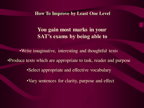 Improving Creative Writing: Powerpoint | Teaching Resources