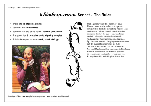 Forms of Poetry: A Shakespearean Sonnet | Teaching Resources
