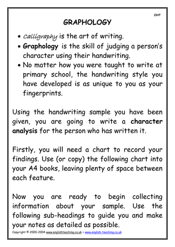 Graphology | Teaching Resources
