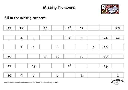 Missing Numbers | Teaching Resources Missing Numbers | Teaching Resources