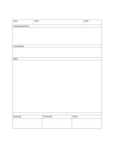 lesson plan template by AnaLoureiro - Teaching Resources - Tes