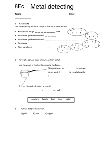 Metals detecting HT | Teaching Resources