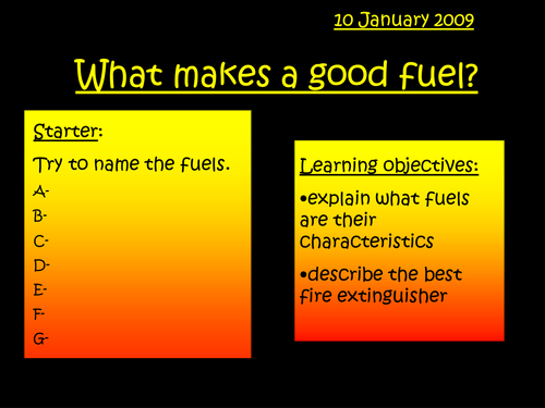What makes a good fuel ppt HT | Teaching Resources
