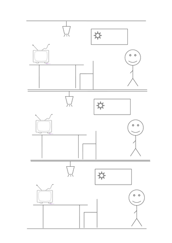 Physics Light Starter Line Diagram Cartoon | Teaching Resources
