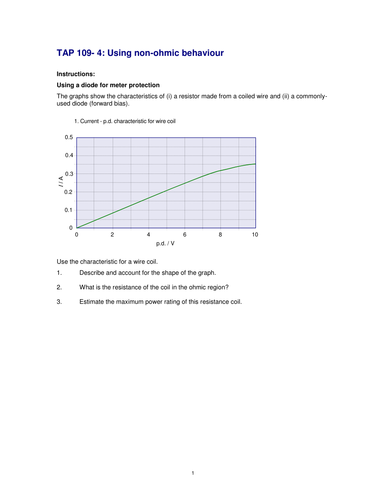 Electrical Characteristics | Teaching Resources
