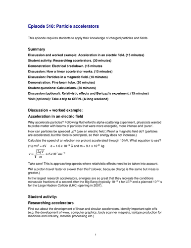 Particle accelerators | Teaching Resources