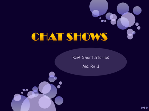 Chat Show | Teaching Resources