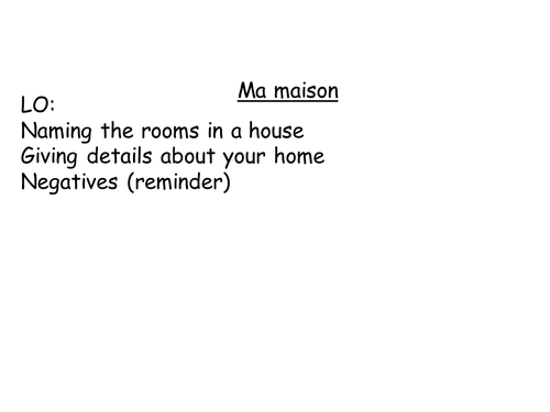 Ma maison | Teaching Resources