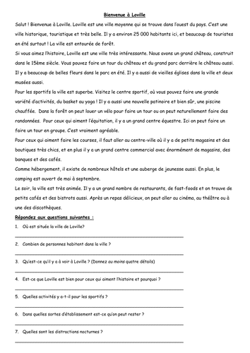 Les endroits en ville + Verbe ALLER | Teaching Resources