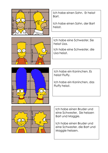 German Relative Pronouns Worksheet