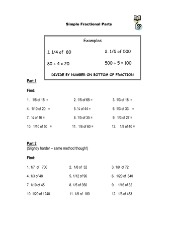 Fractional Parts | Teaching Resources